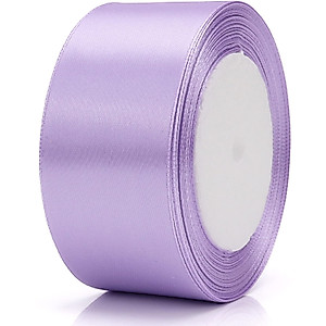 Nsilu 25 Yards 1-1/2 inches Wide Satin Ribbon Suitable for Wedding, Party and Gift Box Packaging Ribbon (Light Purple, 1-1/2")