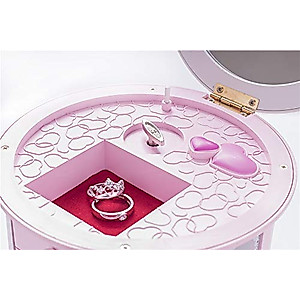 Renawe Girls Musical Jewelry Box Necklace Storage Case Cute Kids Jewelry Box for Little Girl Toddler Children Jewelry Organizer Box Gift Child Music Jewelry Box