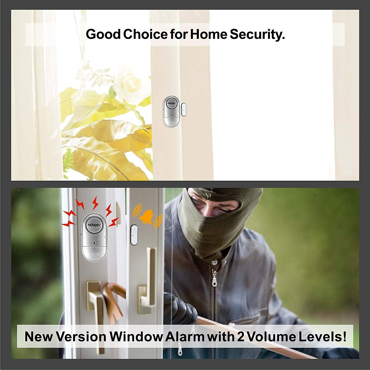 Door Window Alarm Sensors 4 Pack New Version with Two Volume Levels NOOPEL Burglar Intruder Entry Sensor Alert for Home Security with Batteries Included