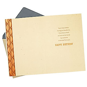 Hallmark Romantic Birthday Card (Gold and Green Leaf)