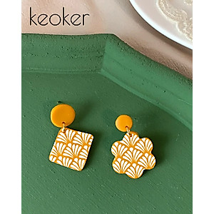 Silk Screen Stencils for Polymer Clay, 3 PCS Reusable Silkscreen Print Kit,for Printing on Clay & Other Jewelry Clay Earrings Decoration, Each 6" X 3.8"