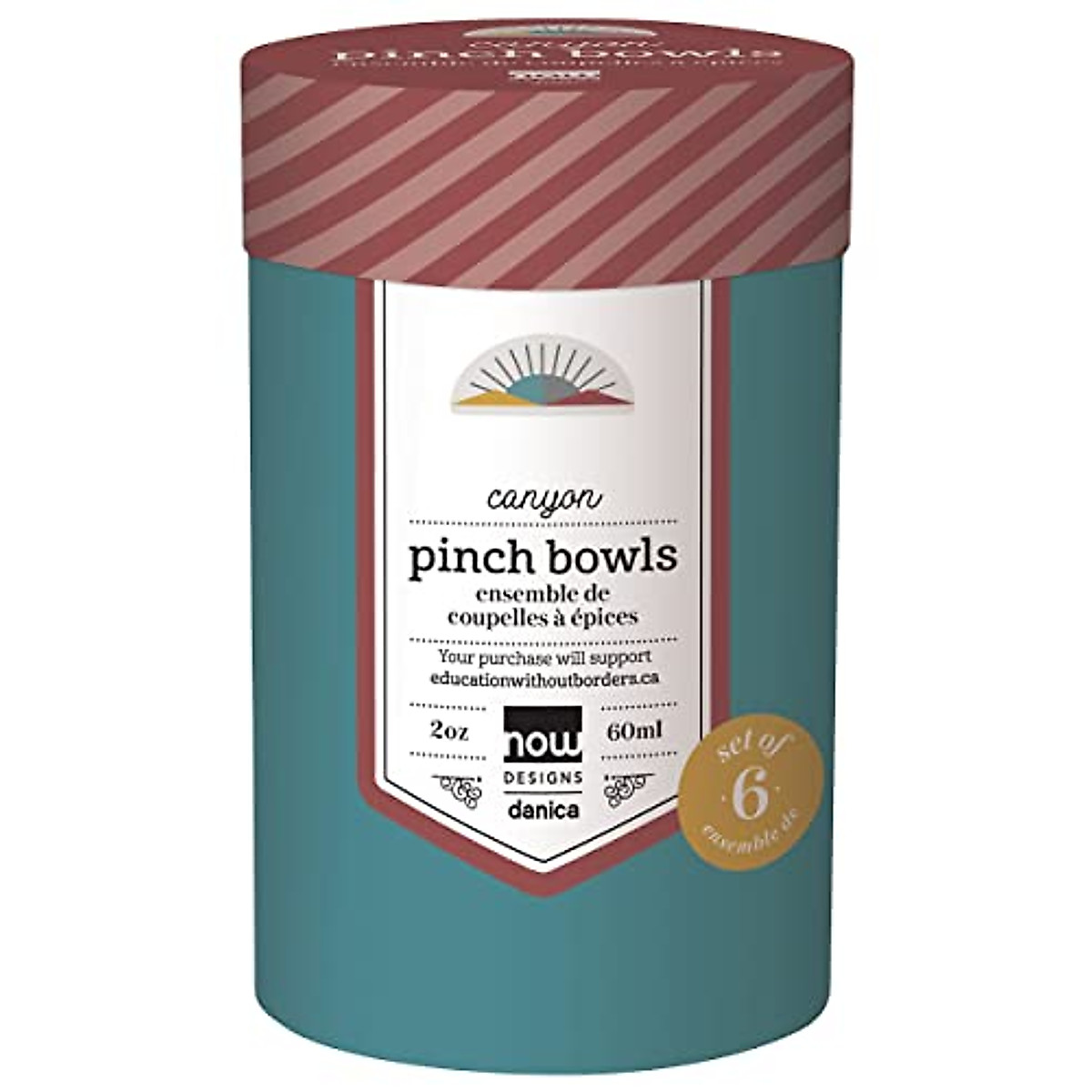 Now Designs Canyon Stoneware Pinch Bowl Set of 6