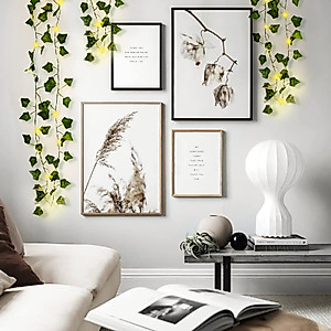 PETVAY Vine Lights, 12 Pcs 84 Ft Artificial Ivy Garland Leaf Vine with 100 LED String Light & Battery Operated, Fake Hanging Plant Light for Bedroom Wall Garden Wedding Party Home and Kitchen Décor