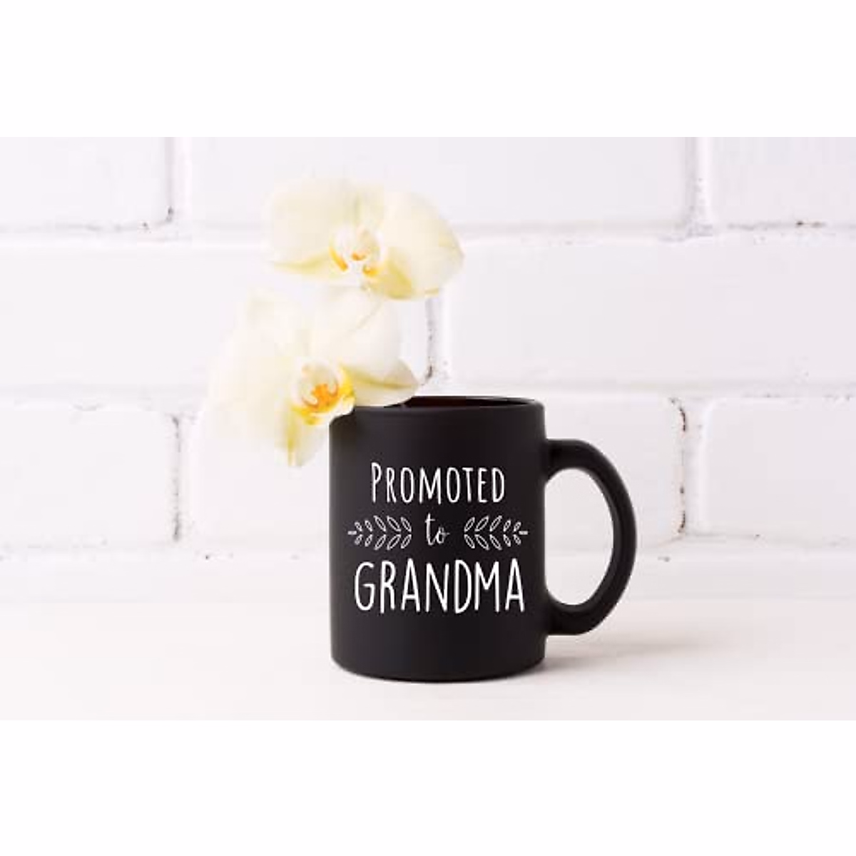 Pregnancy Announcement For Grandparents Black Coffee Mugs - Grandma To Be & Grandpa to Be 11 oz Mugs - Pregnancy Reveal Idea For Baby Announcement - Mug Set - Promoted to Grandma & Grandpa