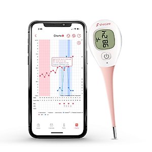 Shecare Digital Basal Body Thermometer for Ovulation,Fertility BBT Thermometer High Precision Oral Thermometer,Accurate 1/100th Degree Works with Shecare APP Basal Thermometer Basic Thermometer