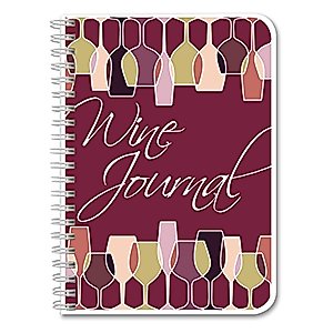 BookFactory Wine Journal/Wine Log Book/Wine Collector's Diary/Wine Tasting Notebook - Wire-O with Full Color Cover - 120 Pages (5” x 7”) (JOU-120-57CW-A(WineJournal))
