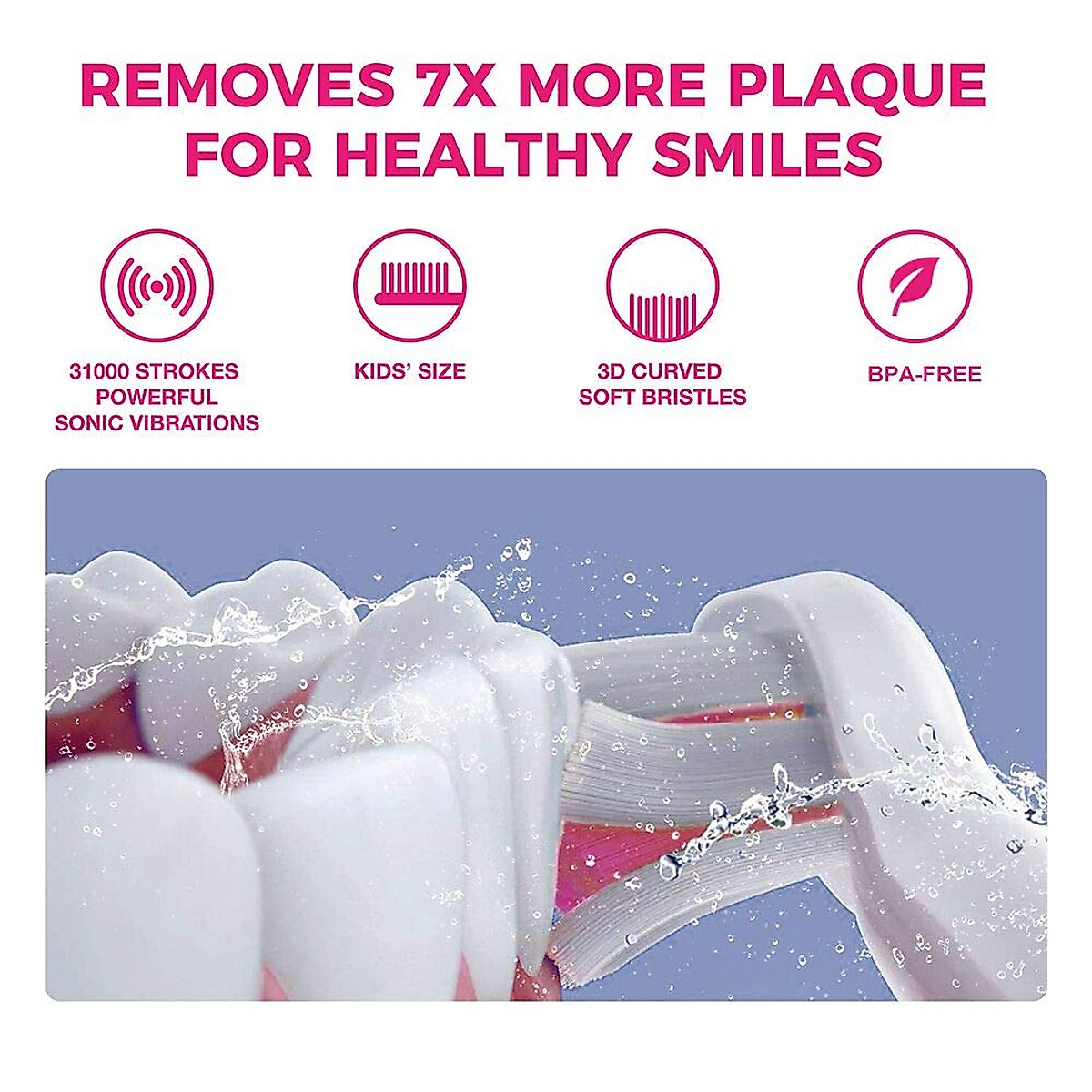 Vekkia Kids Electric Toothbrush and Replacement Heads Purchased Together Save 10%