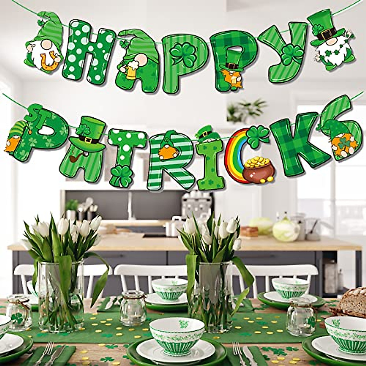 St. Patrick's Day Decorations Party-Ornaments - Irish Holiday Alphabet Banner, Saint Patricks Day for The Home Decorations