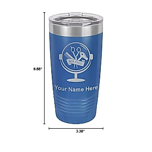LaserGram 20oz Vacuum Insulated Tumbler Mug, Hair Stylist, Personalized Engraving Included (Dark Blue)