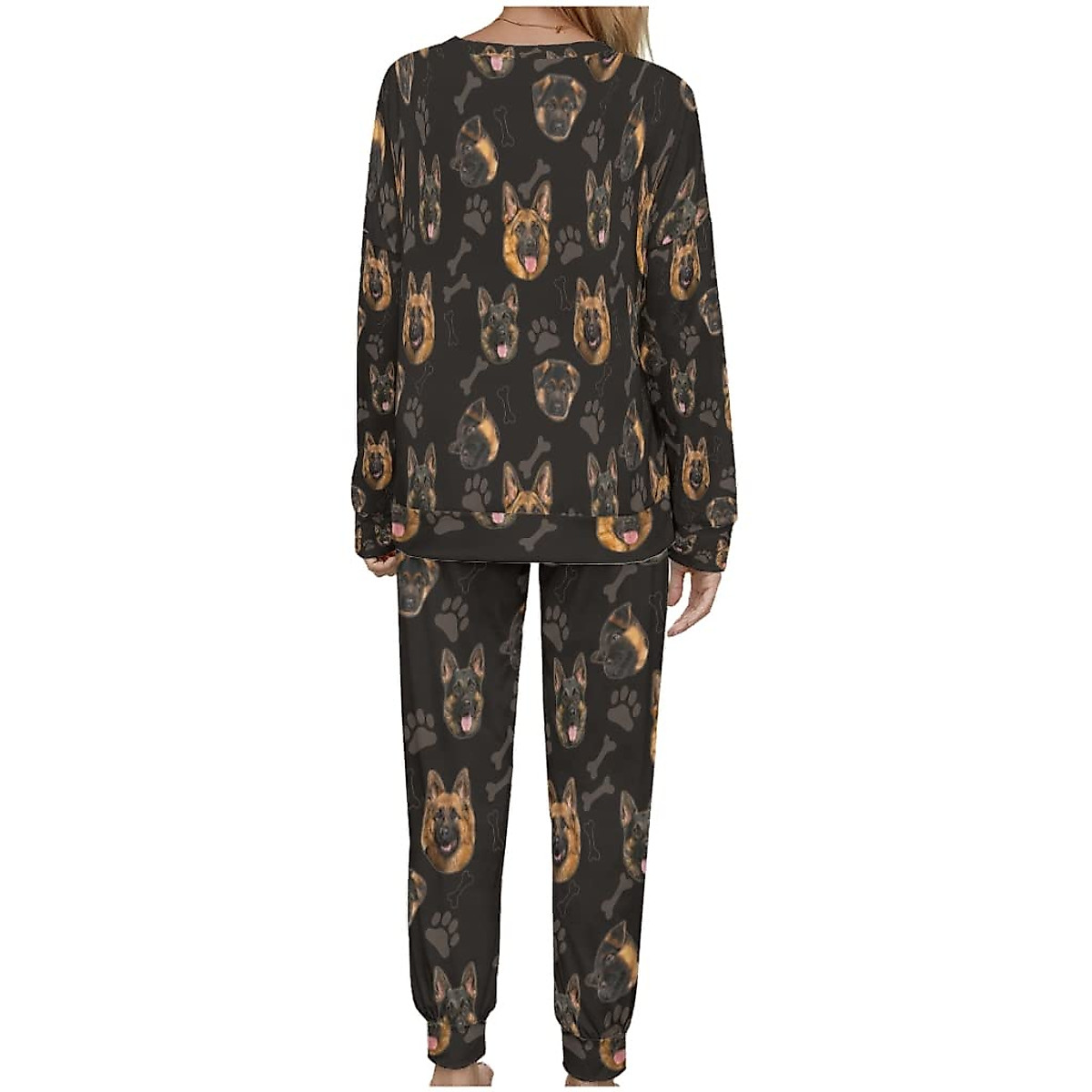 Ginchantoke German Shepherd Women Pajama Pullover Sweatshirt And Sweatpant Set Loungewear Lounge Set For Women multicolor XX-Large