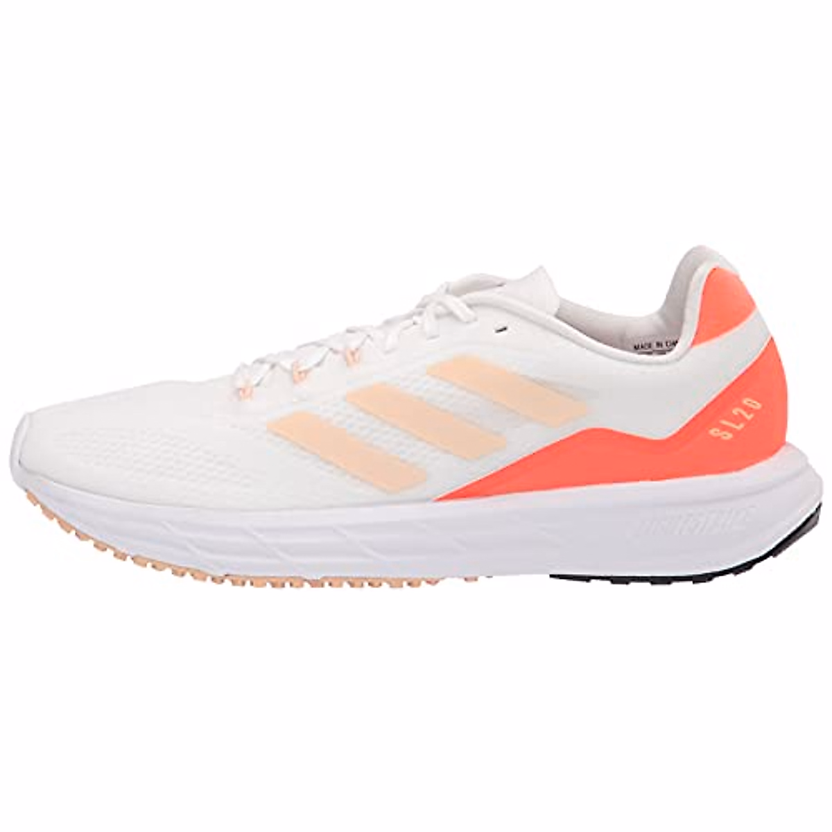 adidas Women's Sl20.2 Running Shoe, White/Halo Blush/Solar Red, 8.5
