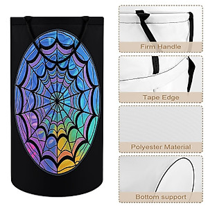 Spider Web Wednesday Large Laundry Basket Laundry Hamper Bag Washing Bin Clothes Bag Collapsible Tall With Handles Travel Bathroom College