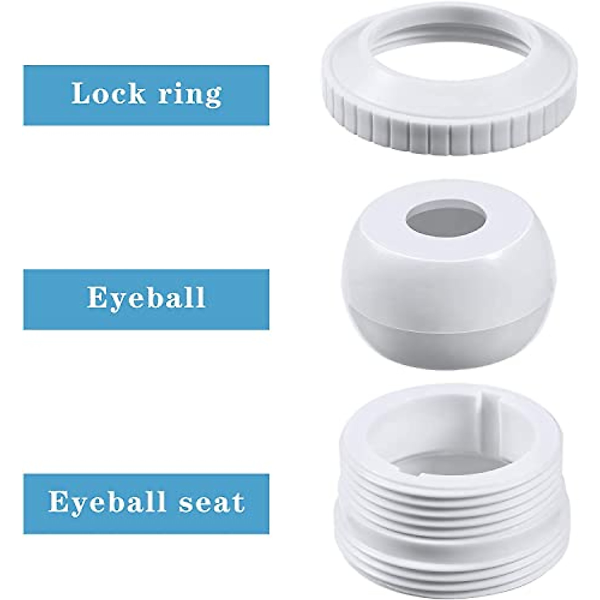 PoolSupplyTown Pool Spa 1/2" Opening Hydrostream Return Jet Fitting SP1419C with 1-1/2" Inch MIP Thread Replacement for Hayward SP1419C (5 Pack)