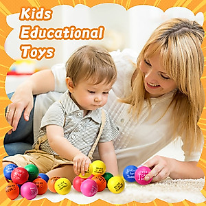 30 Pieces Motivational Stress Balls Colorful Foam Ball Quotes Stress Balls 1.97 Inch Inspirational Stress Relief Ball Hand Exercise Balls for Adults Girls Boys Party Favors Gifts, 6 Styles