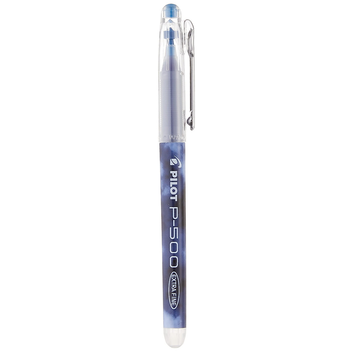 PILOT Precise P-500 Gel Ink Rolling Ball Stick Pens, Marbled Barrel, Extra Fine Point, Blue Ink, 12-Pack (38601)