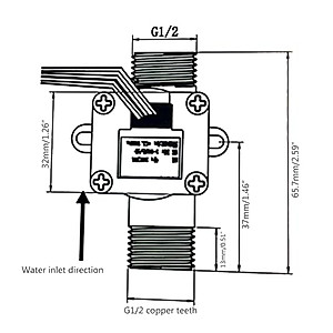 Csnbfiop G1/2" DN15 Water Sensors Switches 1-30L/Min Meter For Industrial Control Liquid Circulating