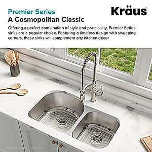 Kraus KBU27 35 inch Undermount 60/40 Double Bowl 16 gauge Stainless Steel Kitchen Sink