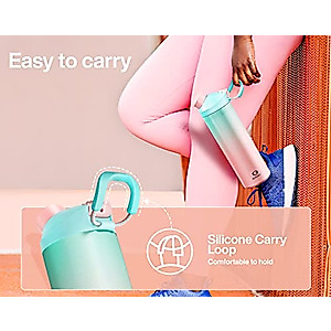 ENCOOL Insulated Stainless Steel Water Bottle with Straw and Spout Lid, Leak Proof, Cupholder Friendly, Double wall, for Sports, Gym, Travel (24oz, Midnight)