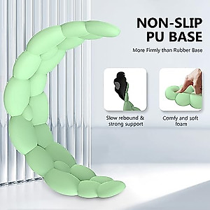 Artiron Cloud Wrist Rest for Computer Keyboard and Mouse Pad with Wrist Rest Set, Ergonomic Memory Foam Cloud Palm Rest, Leather Keyboard Wrist Support with Non-Slip PU Base for Gaming, Home, Green