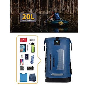 IDRYBAG Waterproof Backpack Dry Bag 20L/30L/40L, Floating Dry Backpack Waterproof for Men, Dry Sack Waterproof Bag for Backpacking Kayak