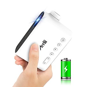Mini Projector with Built-in Battery, 2023 Artlii Q Portable Art Projector for Tracing, Great Gift Ideas for Kids, Cartoon, Camping, Cookie Decorating, Compatible with iOS, Android, TV Stick, HDMI