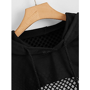 SweatyRocks Women's Casual Solid Cut Out Front Long Sleeve Pullover Crop Top Sweatshirt Solid Black 3XL