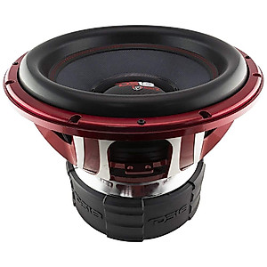DS18 HOOLIGAN X15.1D Subwoofer in Red with Kevlar Enforced Paper Cone and Upgraded Spider - 6,000W Max, 4,000W RMS, Dual 1 Ohms - Powerful Car Audio Bass Speaker (1 Speaker)