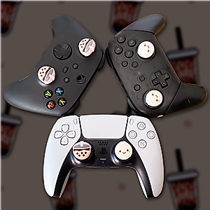 BelugaDesign Boba Dumpling Thumb Grips | Cute Pastel Button Caps | Compatible with Sony PlayStation PS5 PS4 Xbox Nintendo Switch Pro Controllers (Does not fit Joycons)