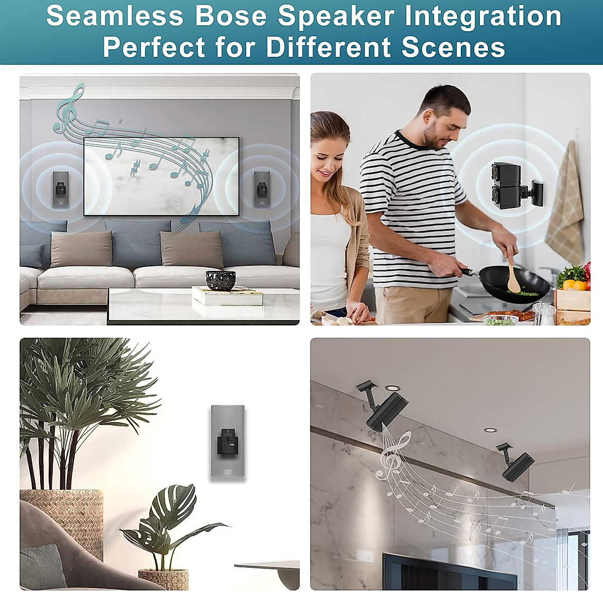 Yimaut (2 Pack) Ceiling/Wall Mount Bracket for Bose Cube Speaker,for UB-20,UB20 Series II, WB-50 Series II, Lifestyle 600, V35, V25, V10, T20, V20, V30, CineMate 520, CM520, Acoustimass Series Black