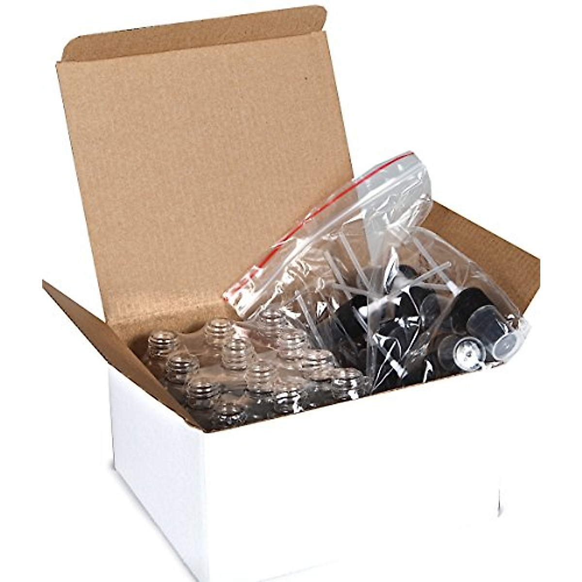 Vivaplex, 12, Clear, 1 oz Glass Bottles, with Black Fine Mist Sprayers