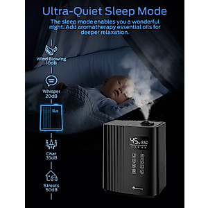 Elechomes SH8830 Humidifier, 6.5L(1.72Gal) Top Fill Warm and Cool Mist Humidifiers for Bedroom with Remote Control, 700 ml/h Max, Auto & Sleep Mode, 360° Nozzle, Auto Shut-Off