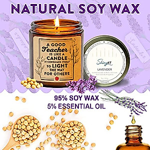 ShinyKT Teacher Appreciation Gifts - Teacher Gifts for Women, Men - New Teacher Gifts - Birthday Gifts, Back to School Gift, Christmas Gift for Teacher - Scented Lavender Candles