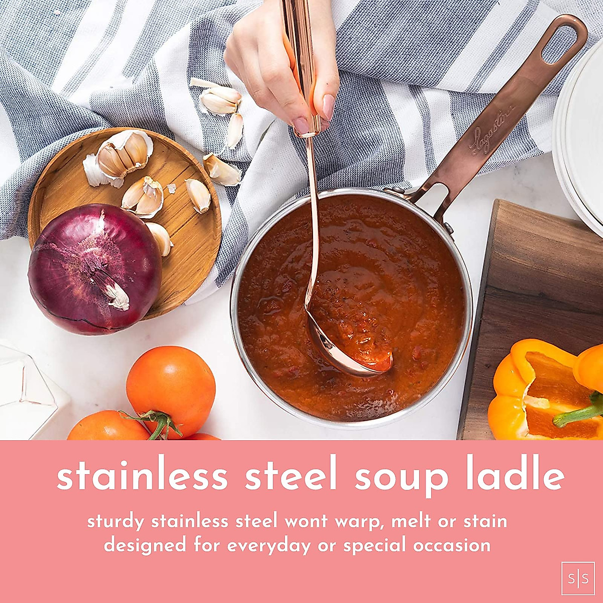 Copper and Blue Silicone Cooking Utensils Set - 17-Piece Set with Copper Utensil Holder and Measuring Cups and Spoons for Stylish Cooking and Baking - Blue Kitchen Decor, Unique Kitchen Gifts