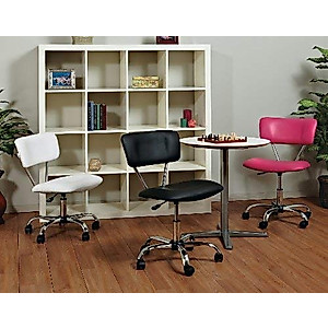 OSP Home Furnishings Vista Office Task Chair with Pneumatic Height Adjustment and Full Swivel, Black Vinyl