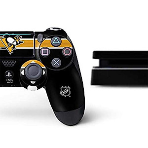 Skinit Decal Gaming Skin Compatible with PS4 Slim Bundle - Officially Licensed NHL Pittsburgh Penguins Jersey Design