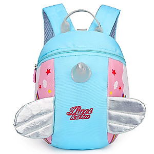 HWJIANFENG Little Kid Toddler Mini Backpack with Leash Harness Lunch Box Cute Angel Unicorn Preschool Daycare Nursery School Bag