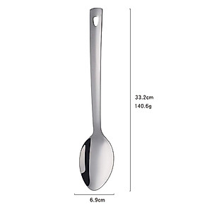 13-Inch Serving Spoons Set of 6, dongbo Stainless Steel Long Handle Buffet Serving Spoons for Catering, Silver
