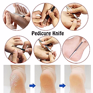 Nail Kit Ingrown Toenail Clipper Pedicure Knife Nail Lifter Thick Nail Cutter Callus Scraper Cuticle Remover File Foot Care Tools