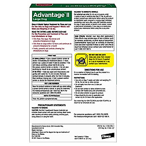 Advantage II Large Dog Vet-Recommended Flea Treatment & Prevention | Dogs 21-55 lbs. | 6-Month Supply
