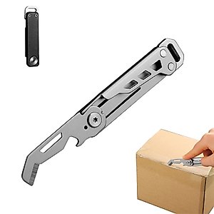 Box Cutter Safety Angled Blade,Foldable Mini Box Opener Tool,Heavy Duty Stainless Steel Pocket Knife for Daily, Adventure, Camping,with Gift Box Suitable as Gift for Friends and Children (Black)