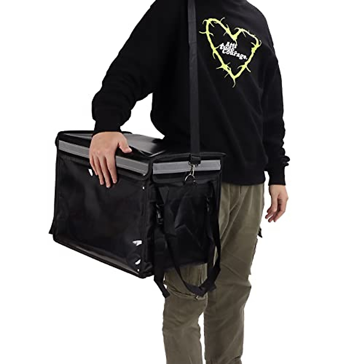 Insulated Food Delivery Bag, Waterproof Multi Layer Refrigerated Bag, Large Capacity Refrigerated Backpack with Hollow Board and Reflective Strip, Used for Camping Refrigerated Fruit and Drinks