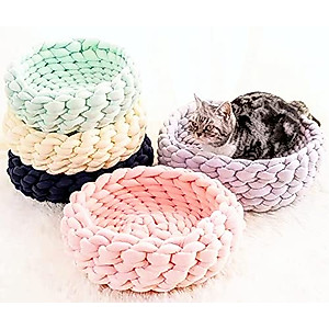 4 LBS Super Bulky Chunky Yarn, 1.2inch Thick Beige Velvet Washable Softee Hand Knitting Giant Jumbo Tubular Yarn for Arm Knitting Extreme DIY Blankets Rugs Pillow Making 85 Yards