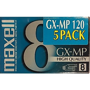 Maxell GX-MP 8mm 120 Minute Camcorder Videotapes (5-pack)