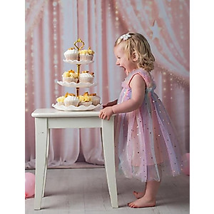 AGQT Toddler Girls Tutu Dress Sleeveless Kids Tulle Tutu Dress Birthday Party Babydoll Dresses Sequin Star-Pink Size 2-3T