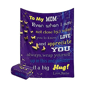 Personalized Name Blanket for Mom Dad Daughter Son, Custom Throw Blanket with Name to My Mom Gift for Mother Day,Father's Day,Birthday,Christmas,Wedding Gift 60"x80"