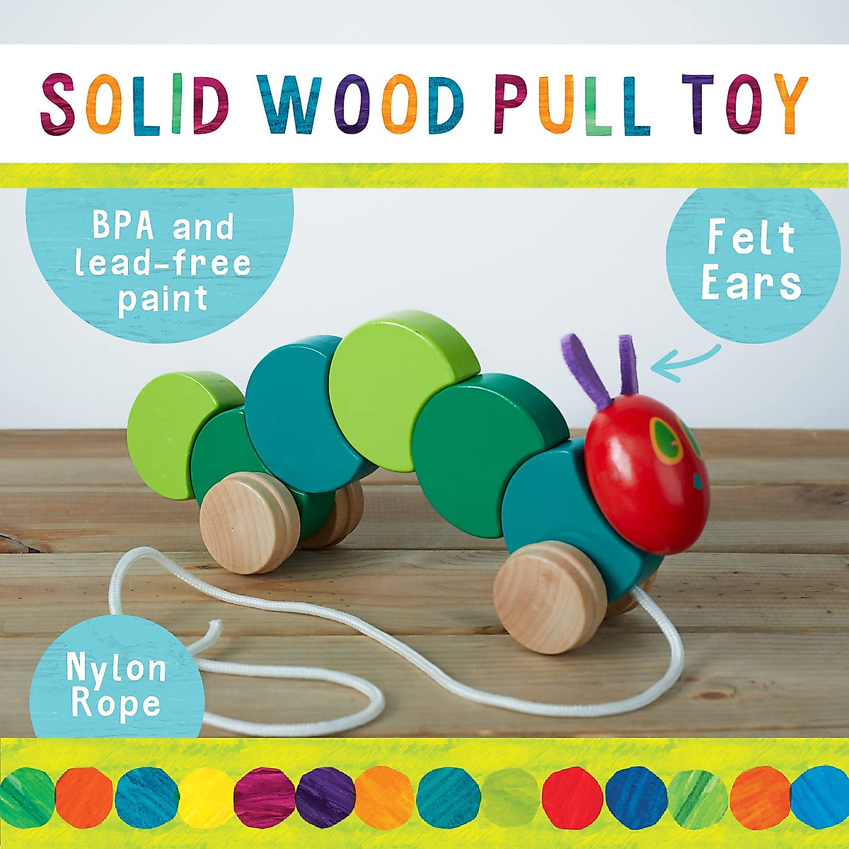 World of Eric Carle, The Very Hungry Caterpillar Wood Pull Toy