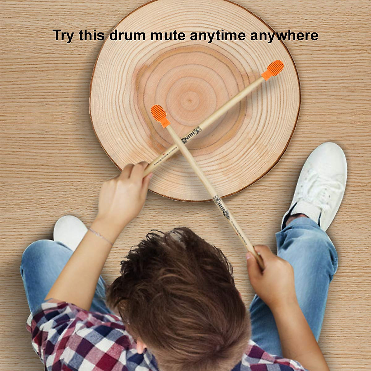 Drumsticks Grips with Drum mutes, Drumsticks Accessories for 5A drum sticks, Easy Stick Twirl, Grip or Control Clips, Good for Beginner Drummer, AUPHY
