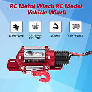 RC Car Winch,1/10 Scale Rc Car Metal Winch with Remote Controller for Scx10 D90 HPI 1/10 Rc Crawler Car.