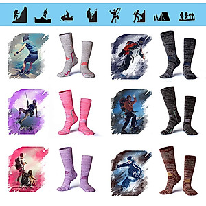 LifeWheel Women & Men Ski Hiking Thick Warm Winter Terry Socks for Trekking Outdoor Sports