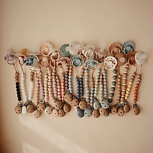 mushie 100% Silicone Baby Pacifier Clip BPA Free | Eva (White)